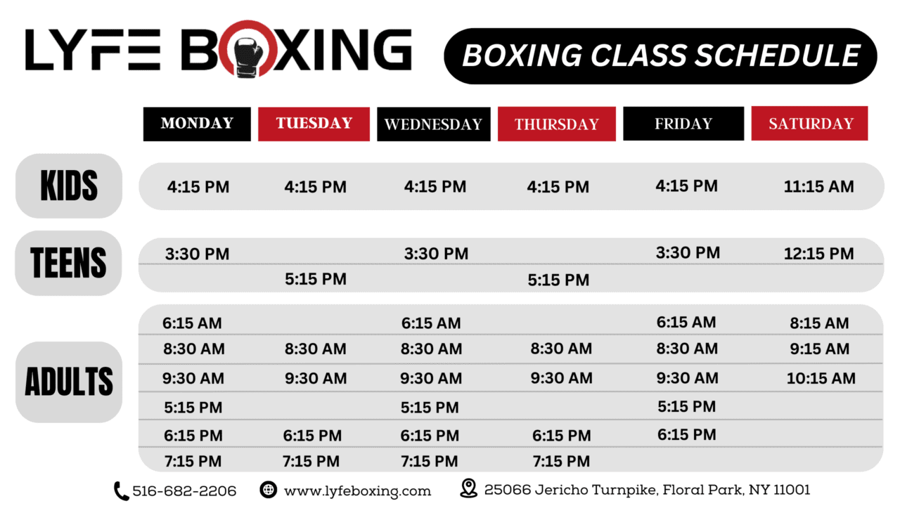 Schedule and Events - Lyfe Boxing